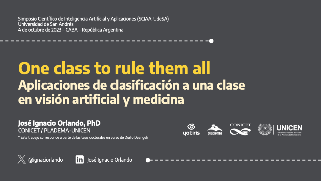 One class to rule them all - Aplicaciones de clasificación a una clase ...
